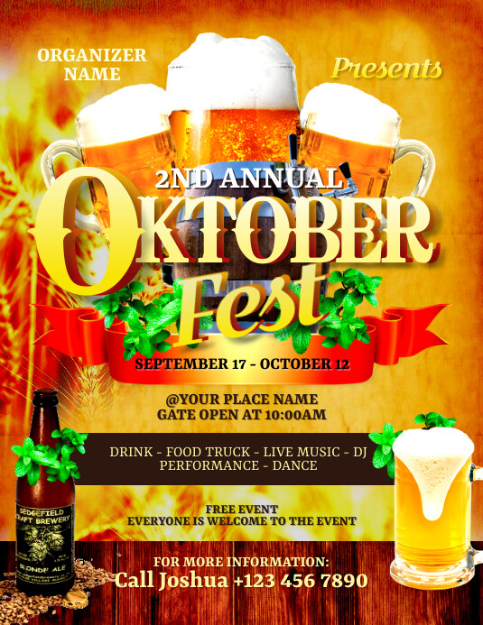 Oktoberfest Beer Festival Flyer Template | PosterMyWall