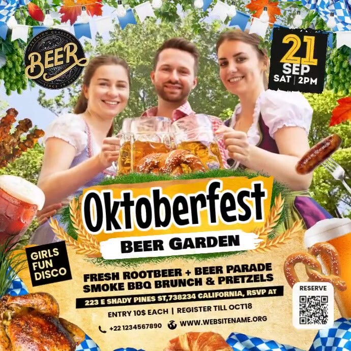 Oktoberfest Beer Garden Party Post Template | PosterMyWall
