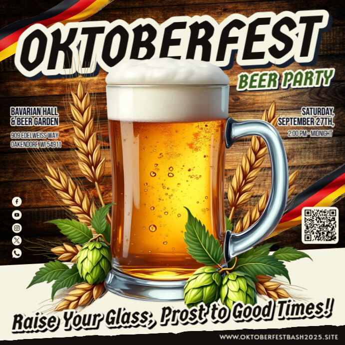 Oktoberfest Beer Party Banner Template | PosterMyWall
