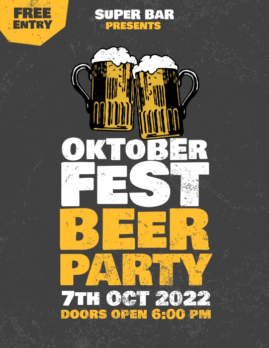 Copy of oktoberfest beer party bar flyer ad | PosterMyWall