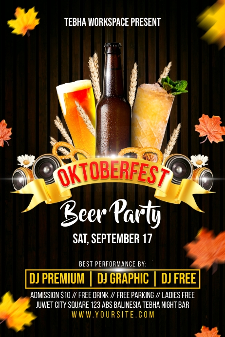 Oktoberfest Beer Party Flyer / Poster Template | PosterMyWall