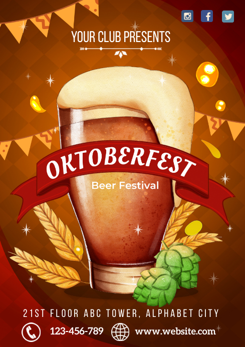 Oktoberfest Invitation Template | PosterMyWall