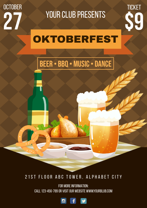 Oktoberfest Invitation Template | PosterMyWall