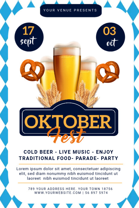 Oktoberfest invitation poster Template | PosterMyWall