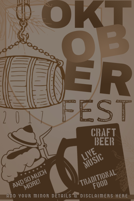 Oktoberfest October Festival Beer Drinking Bar Party Brew Template ...