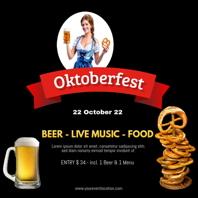 Oktoberfest October Party German Beer Garden Template | PosterMyWall