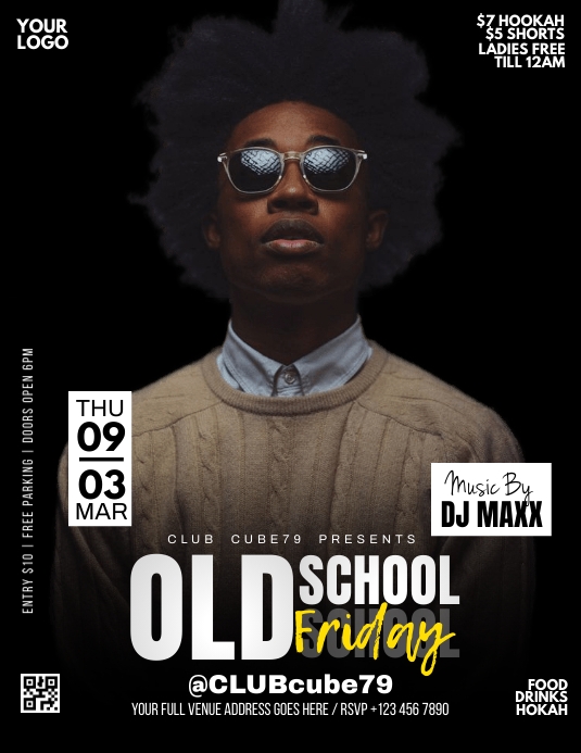 Plantilla de Old school Friday | PosterMyWall