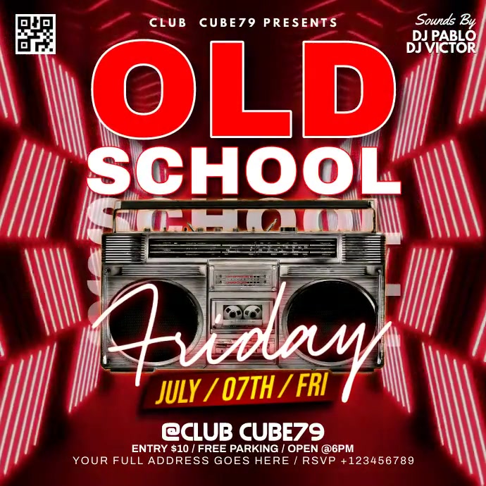 Old school friday Template | PosterMyWall
