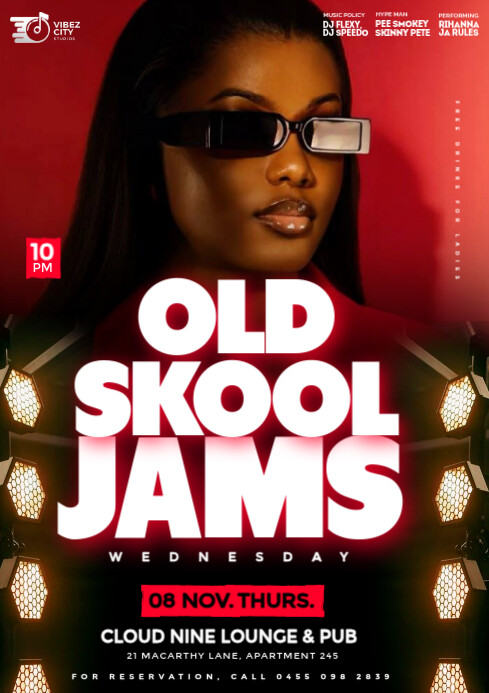 Old Skool Jams Night Party Flyer A4 Template | PosterMyWall
