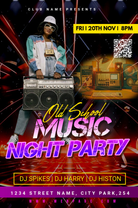 Copy of old school night party | PosterMyWall