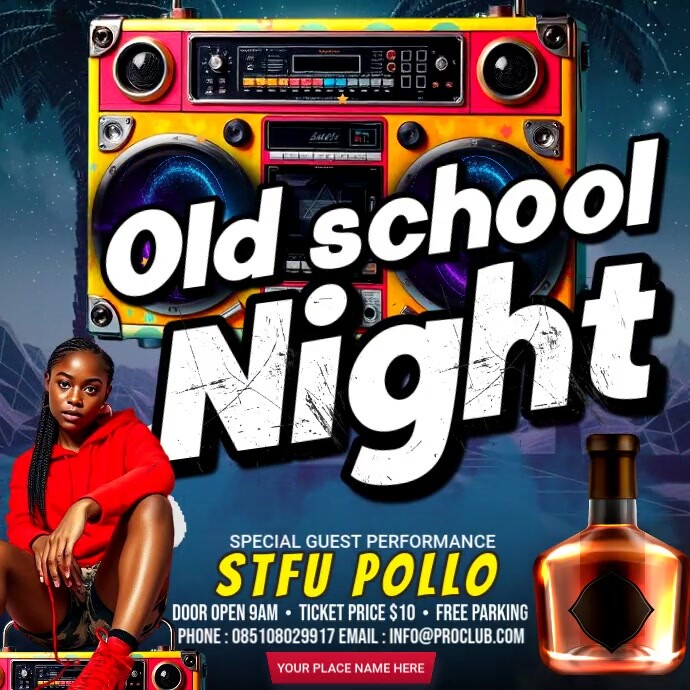 Copy of Old School Night Party Video | PosterMyWall