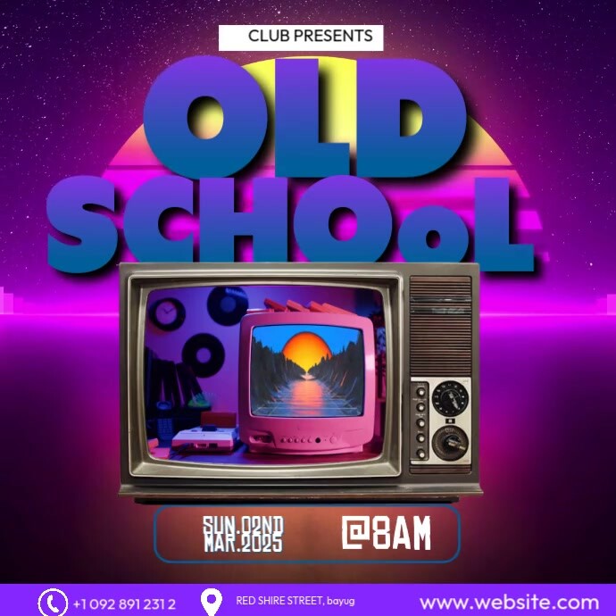 Plantilla de Old School Night Poster | PosterMyWall