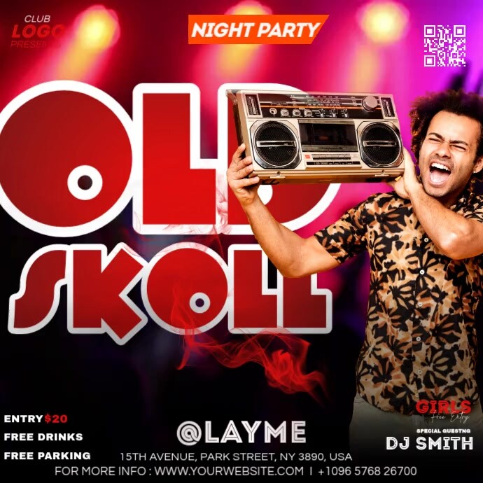 Plantilla de Old Skoll Party | PosterMyWall