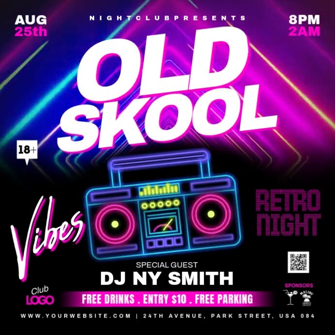Old Skool Party Template | PosterMyWall