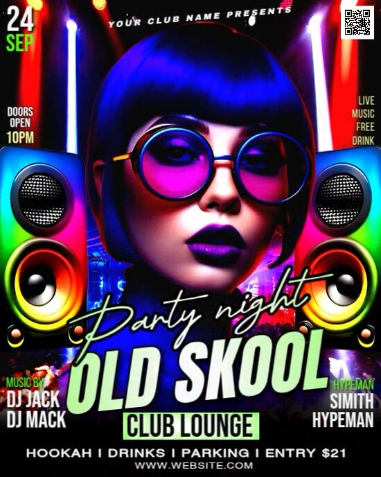 Old Skool Party Flyer Template | PosterMyWall
