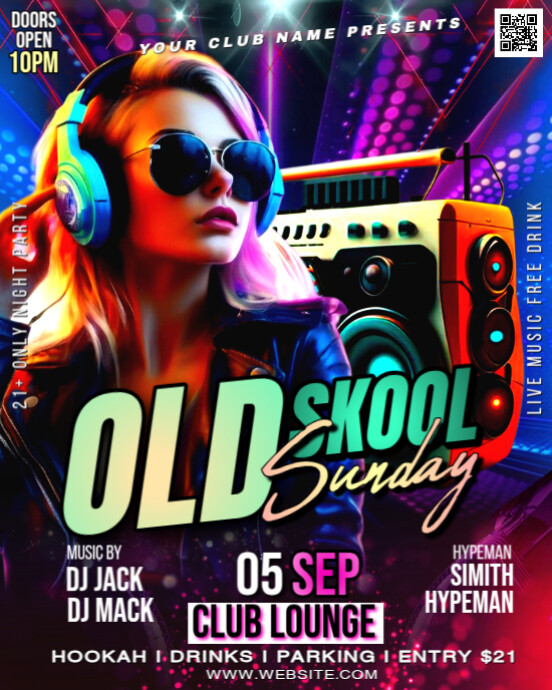 Old Skool Party Template | PosterMyWall