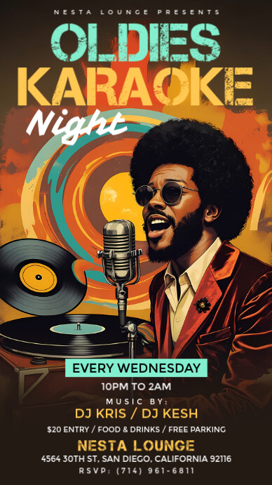 Oldies Karaoke Night Instagram Story Template | PosterMyWall