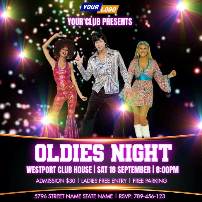 Copy of Oldies Night Party Invitation Ad Video | PosterMyWall
