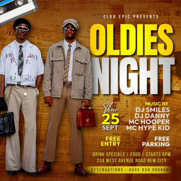 Oldies night retro throwback vintage nostalgia tbt music club party ...