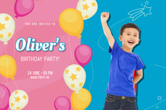Oliver's Birthday Party Invitation Template | PosterMyWall