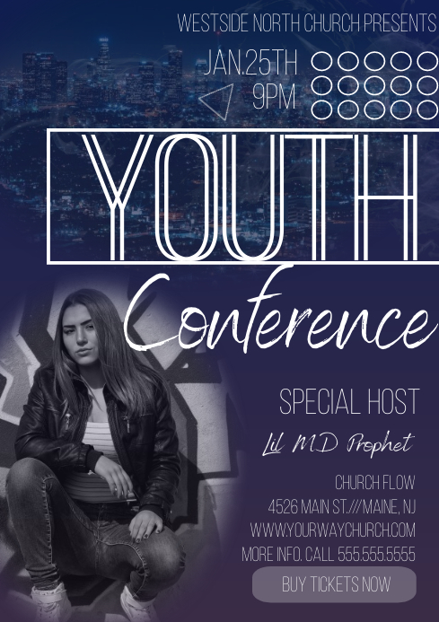 Ombre Youth Conference Event Flyers Template | PosterMyWall