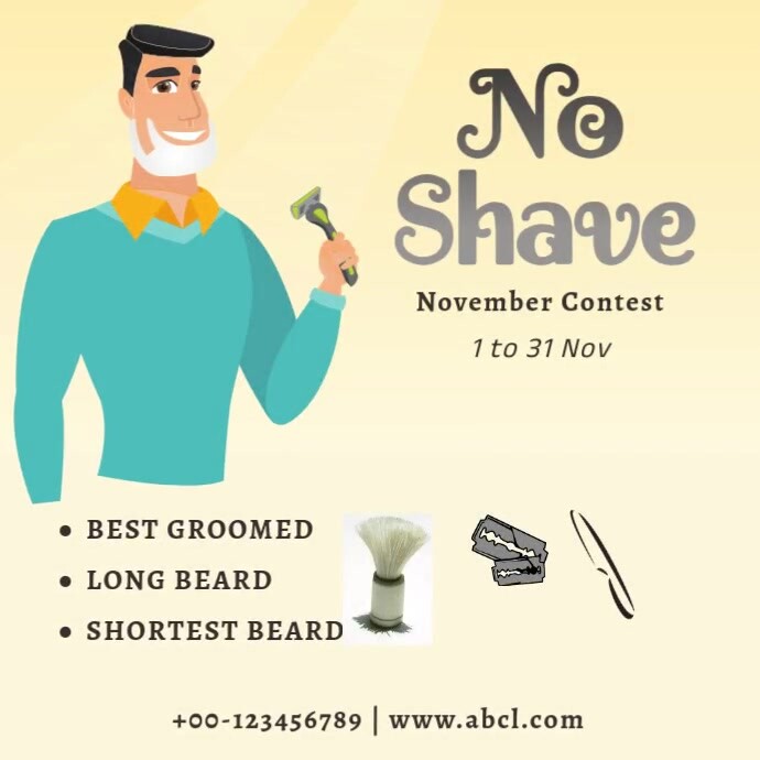 No Shave Template | PosterMyWall