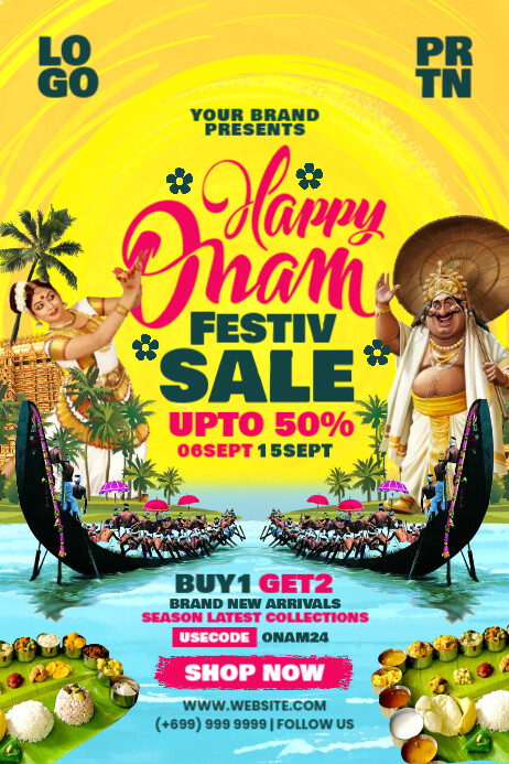 Onam Festival Sale Banner Template | PosterMyWall