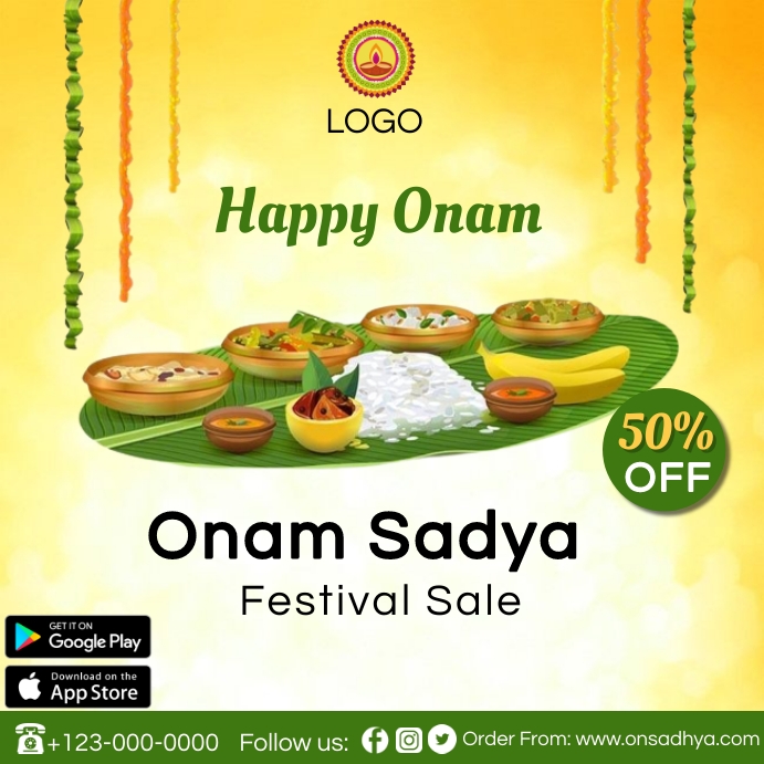 Plantilla de Onam Sadya Instagram Post Template | PosterMyWall
