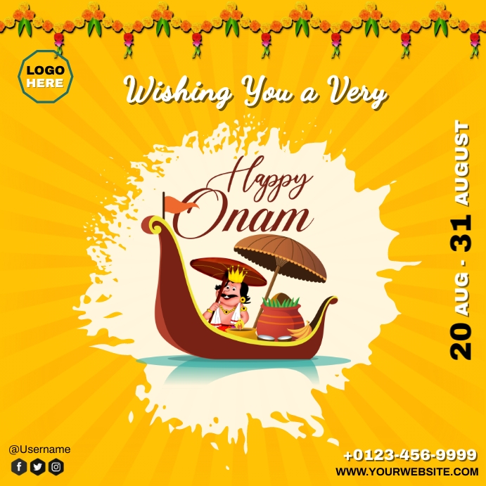 Onam Wishing Poster template | PosterMyWall