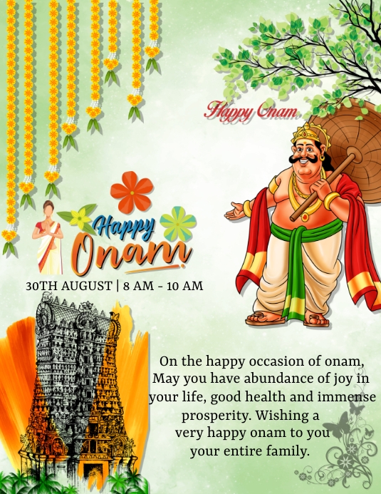 onam wishing template | PosterMyWall
