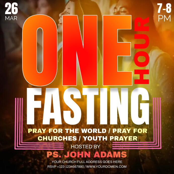 Plantilla de One Hour Fasting Prayer | PosterMyWall