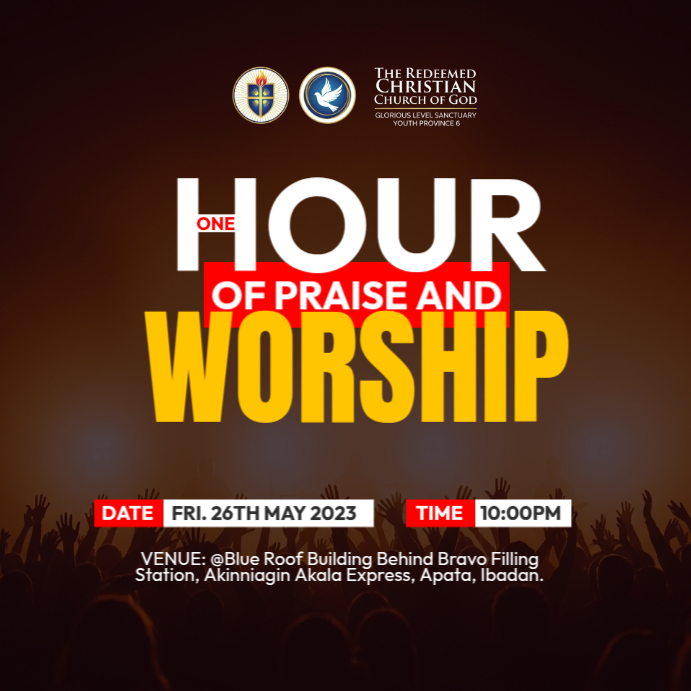 Copy of One Hour of Praise Worship | PosterMyWall