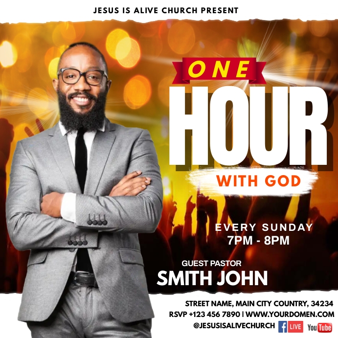 Copy of One Hour Prayer | PosterMyWall