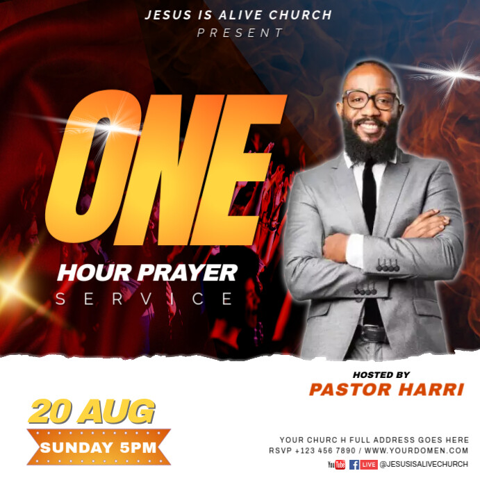 One Hour Prayer Template | PosterMyWall