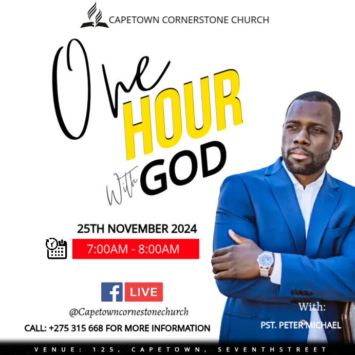 Copy of one hour with God flyer | PosterMyWall