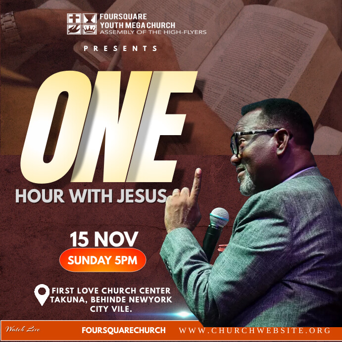 Modèle One hour with Jesus | PosterMyWall