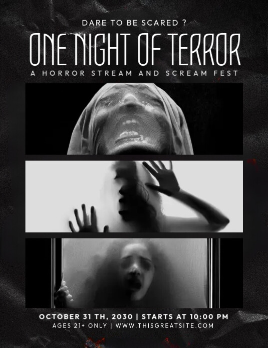 One Nigt Of Terror Halloween Event Template | PosterMyWall