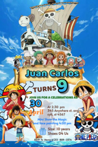 One piece invitation Template | PosterMyWall