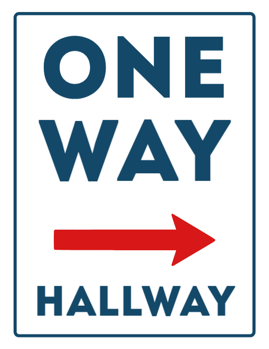 One Way Hallway Direction Sign for Office School Hospital Corridor ...