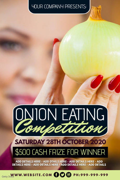 Onion Eating Competition Poster Template | PosterMyWall
