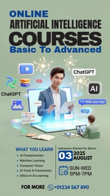 online AI courses Template | PosterMyWall