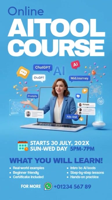 Copy of Online Ai Courses Digital Display (9:16) | PosterMyWall