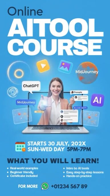 Online Ai Courses Instagram Story Template | PosterMyWall