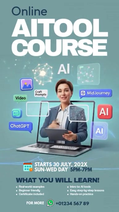 Online Ai Courses Instagram Story Template | PosterMyWall