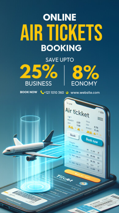 Online Air Tickets Booking Flyer Template | PosterMyWall