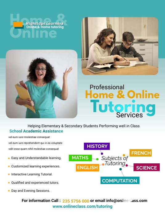 Copy of Online and home tutoring | PosterMyWall
