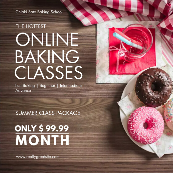 ONLINE BAKING CLASSES FLYERS Template | PosterMyWall