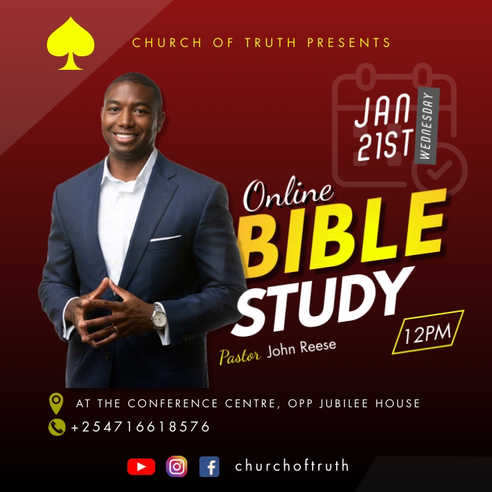 Online Bible study Template | PosterMyWall