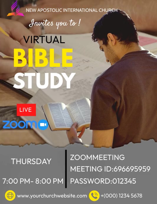 online Bible study flyer Template | PosterMyWall
