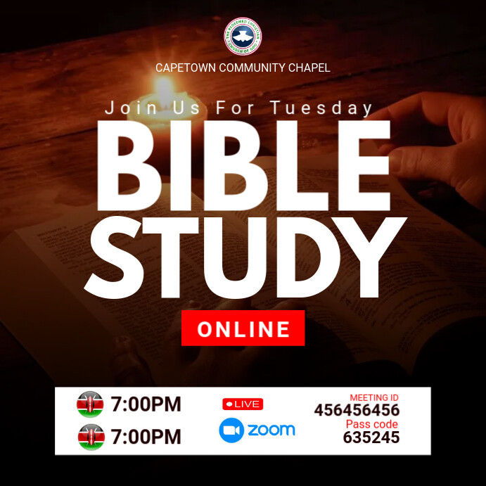 Modèle Online Bible study flyer template | PosterMyWall